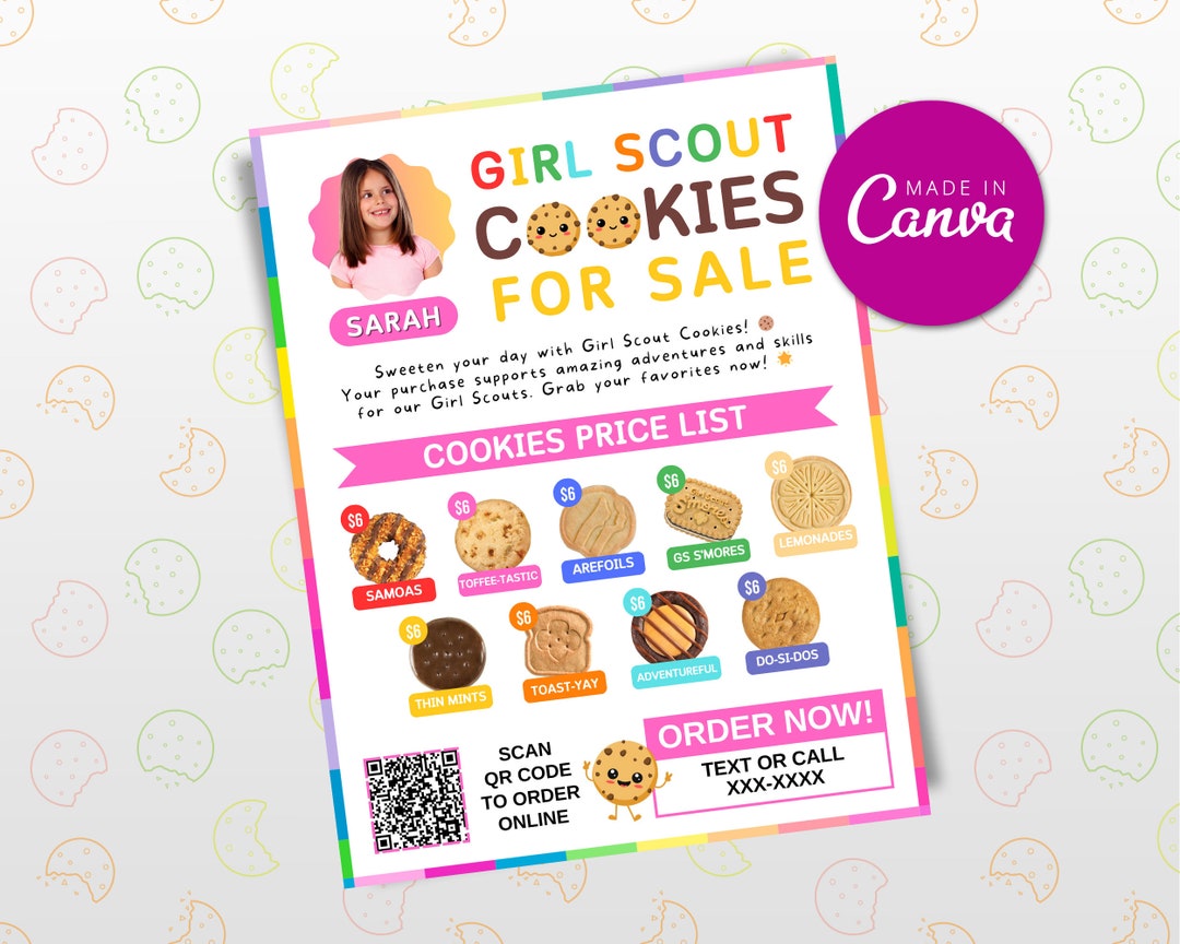 2024 Lbb Girl Scout Cookie Flyer Template Abc Qr Code Cookie Menu