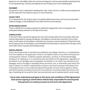 Editable Bridal Makeup & Makeup Service Contracts Bundle - Etsy