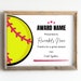 Softball Award Certificate Editable Canva Template, Printable End of ...