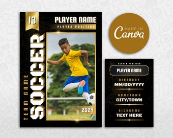 Editable Soccer Trading Cards Template Personalized DIY Sport Card ...