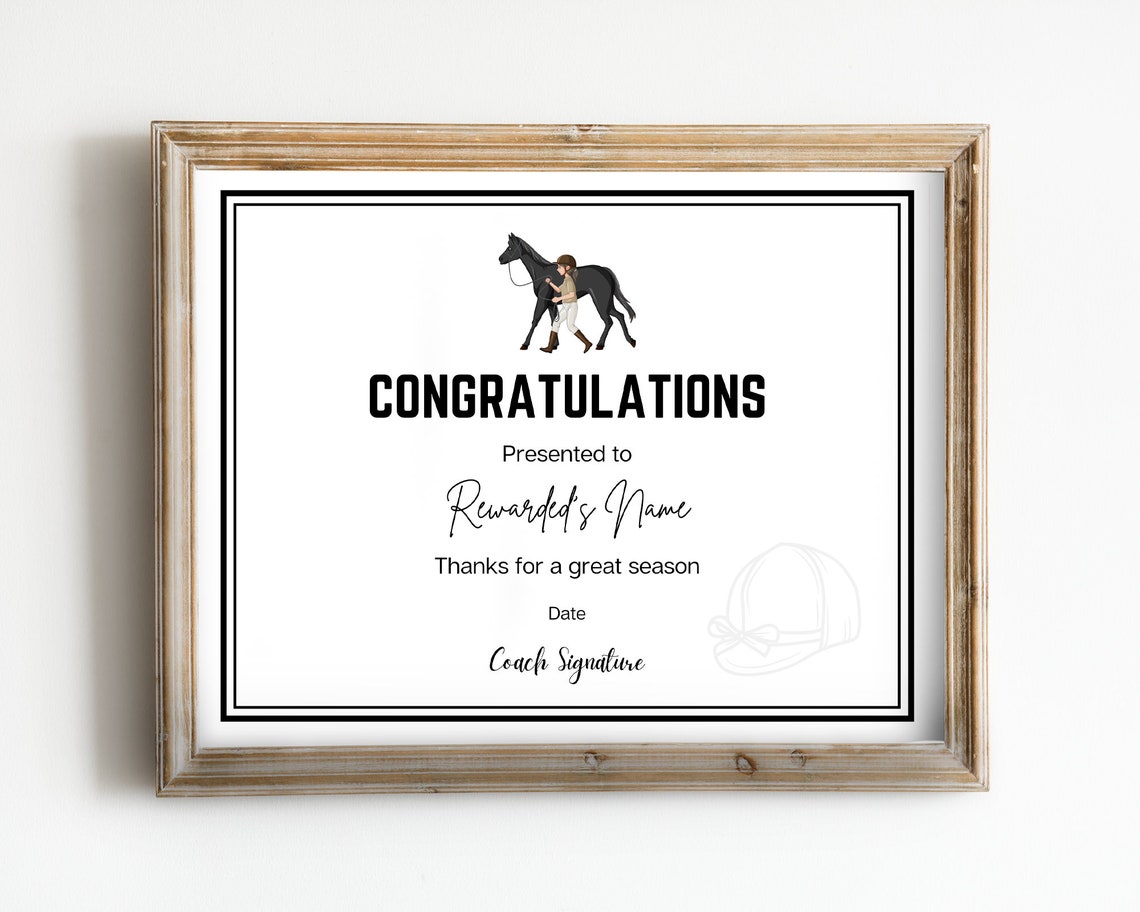 Editable Kids Equestrian Award Certificates CANVA Template - Etsy