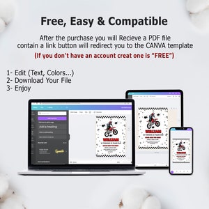 Dirt Bike Birthday Invitation Template, Motocross Party Invite, Gift ...