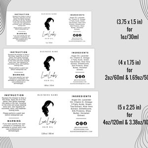 Hair Oil Bottle Label Template, DIY Label Design for Dropper Bottle ...