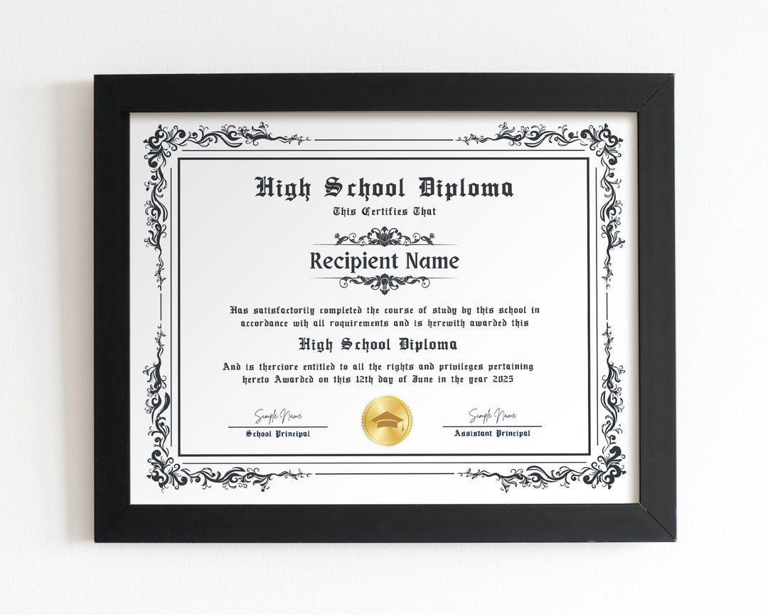 DIY Printable High School Diploma Template, Fillable Home School High ...