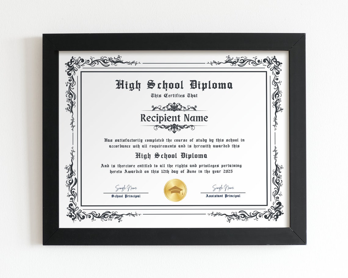 DIY Printable High School Diploma Template, Fillable Home School High ...
