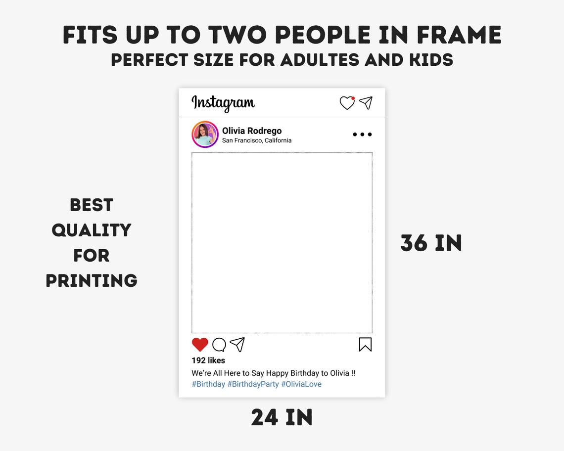 Instagram Frame Template, Editable Social Media Poster Canva Template ...