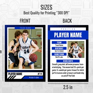Basketball Trading Cards Template, Customizable Player Card Canva ...