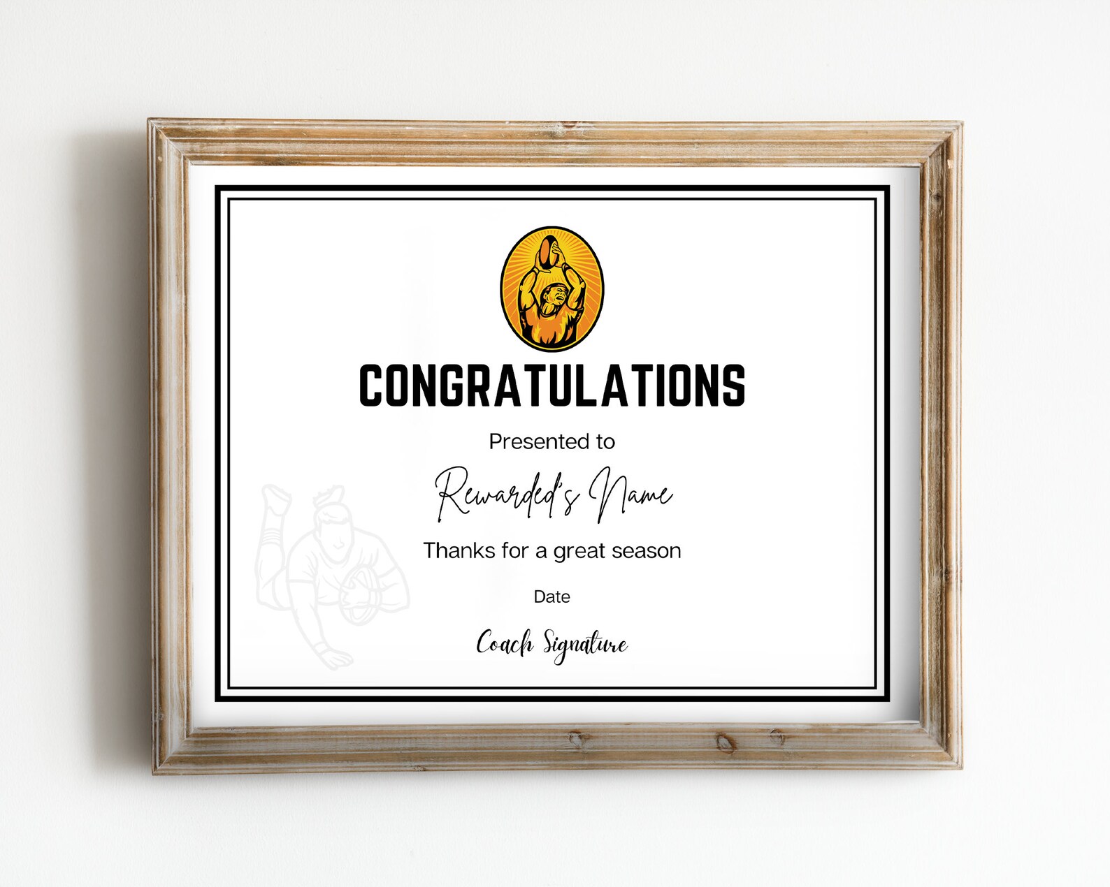 Editable Rugby Award Certificates CANVA Template Printable - Etsy