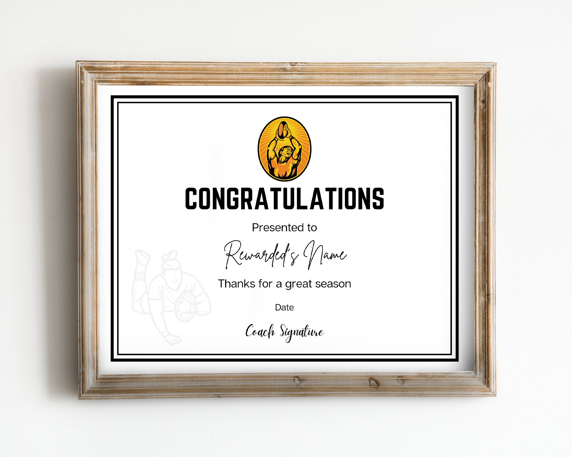 Editable Rugby Award Certificates CANVA Template Printable - Etsy