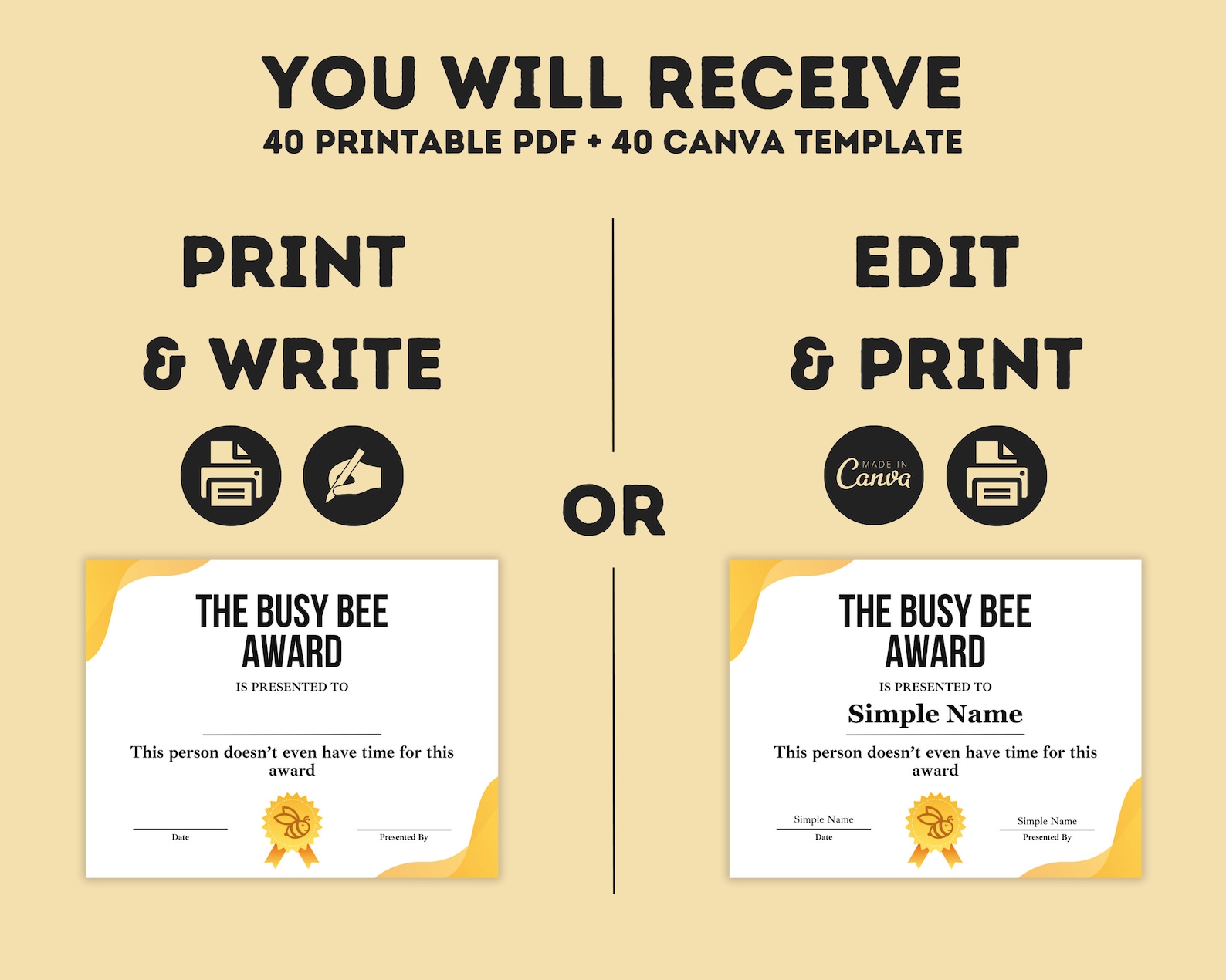 Employee Appreciation Gifts Award Certificates, 40 Printable and ...