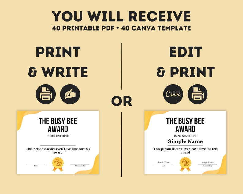 Employee Appreciation Gifts Award Certificates, 40 Printable and ...