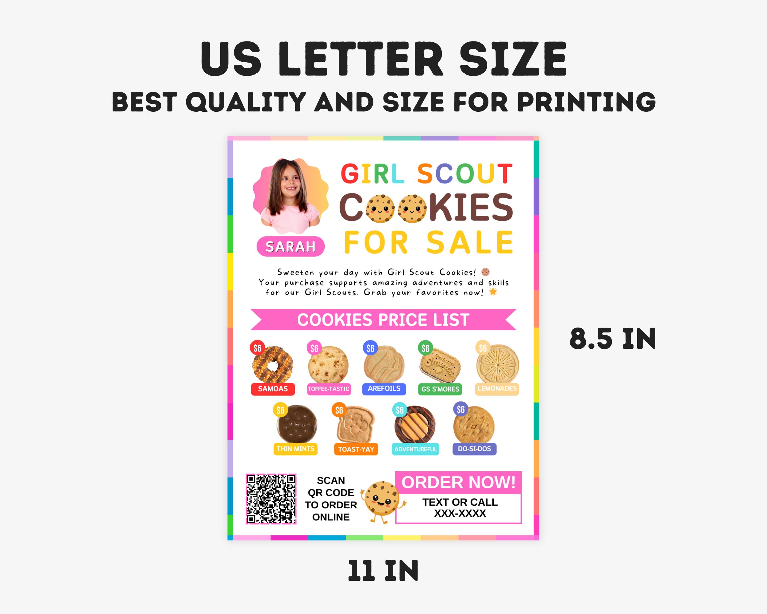 2024 LBB Girl Scout Cookie Flyer Template, ABC QR Code Cookie Menu ...