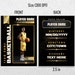 Basketball Card Template, DIY Golden Sport Cards Printable ...