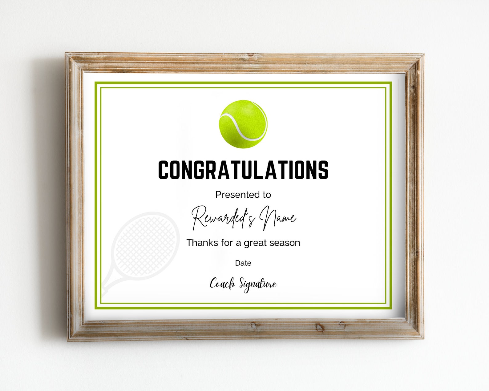 Editable Tennis Award Certificates | CANVA Template | Printable ...