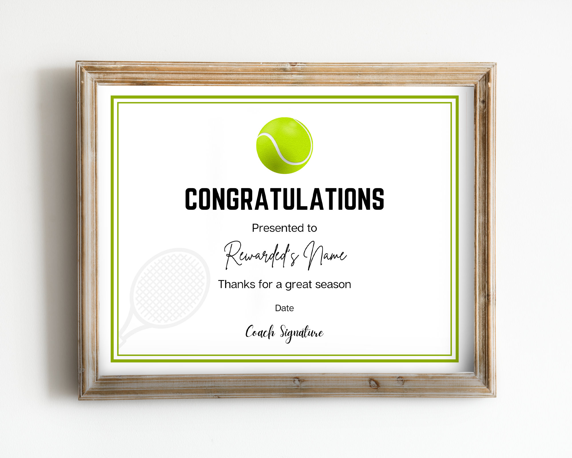 Editable Tennis Award Certificates CANVA Template Printable Custom ...