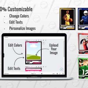Softball Trading Cards Template, Customizable Player Card Canva ...
