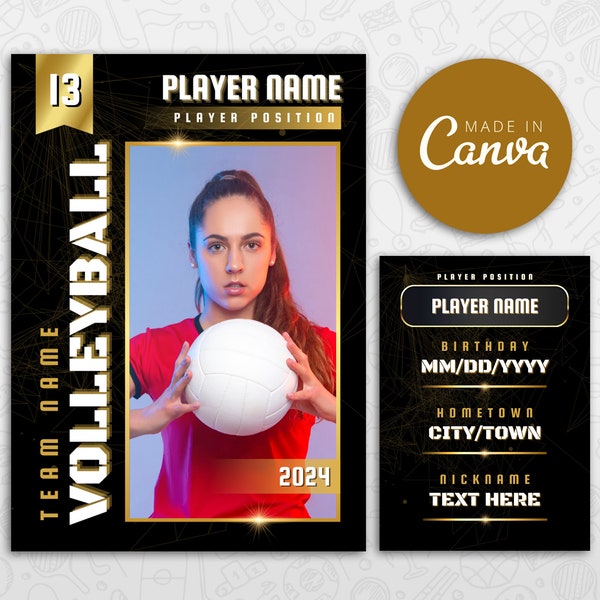 Volleyball Team Cards - Etsy