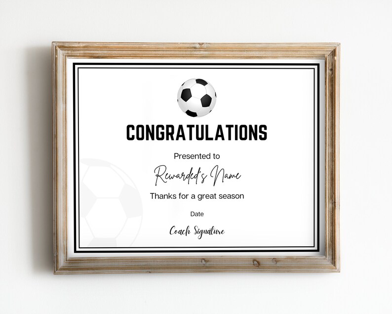 Editable Soccer Award Certificates | CANVA Template | Printable ...