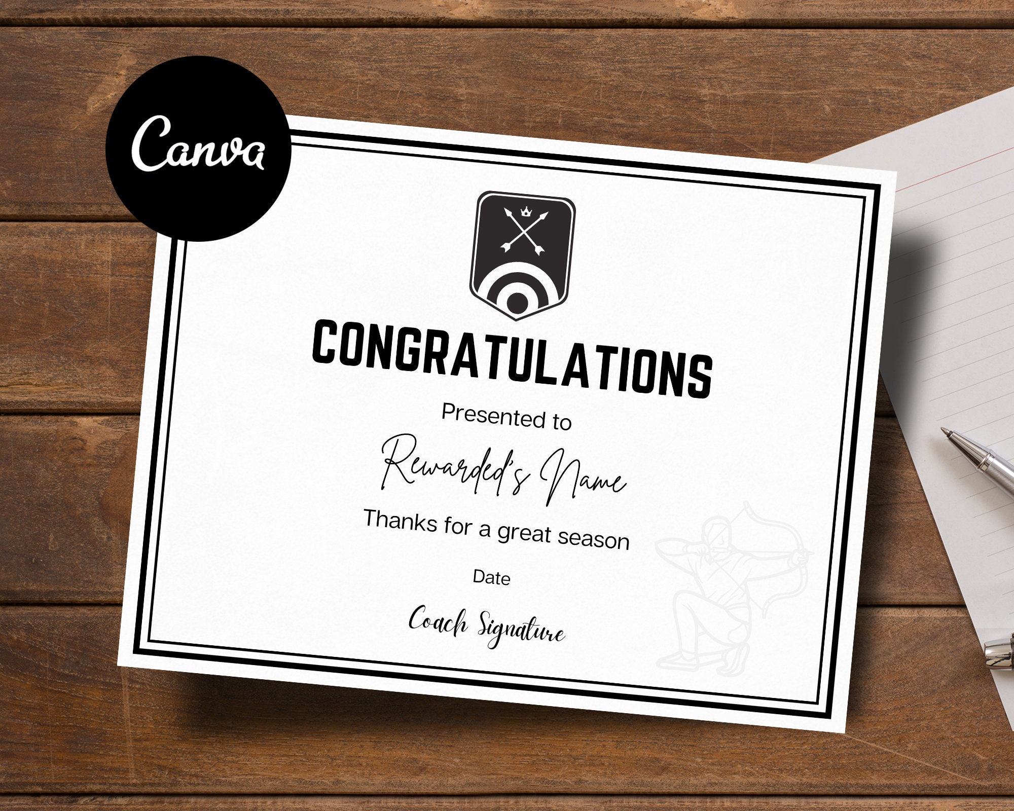Editable Archery Award Certificates CANVA Template - Etsy