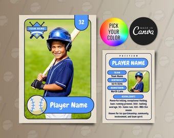 Editable Baseball Trading Cards Template, Customizable DIY Sports Card ...