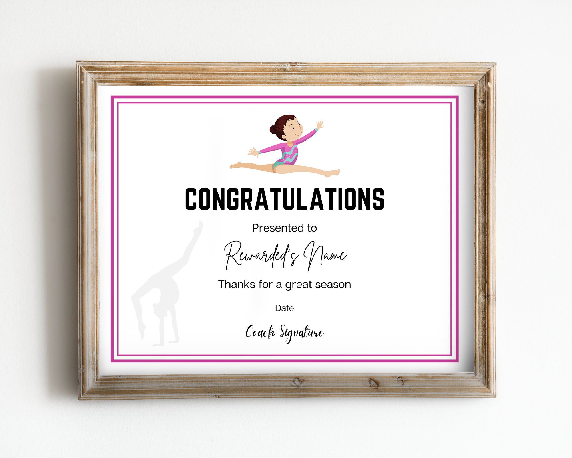 Editable Kids Gymnastics Award Certificates CANVA Template - Etsy