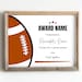 Football Award Certificate Editable Canva Template, Printable Award End ...