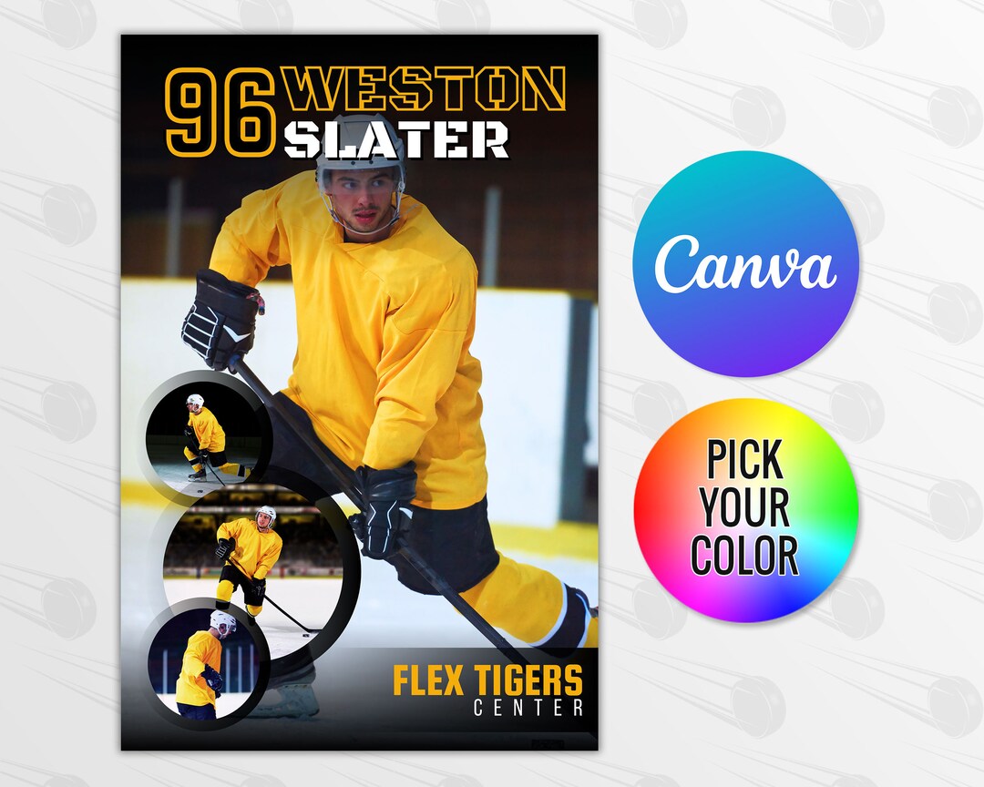 Ice Hockey Banner Template, Editable & Printable DIY High School Sports ...