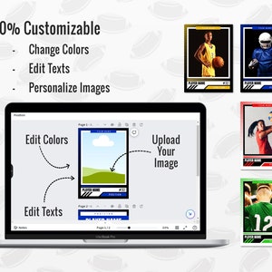 Football Trading Cards Template, Customizable Player Card Canva ...