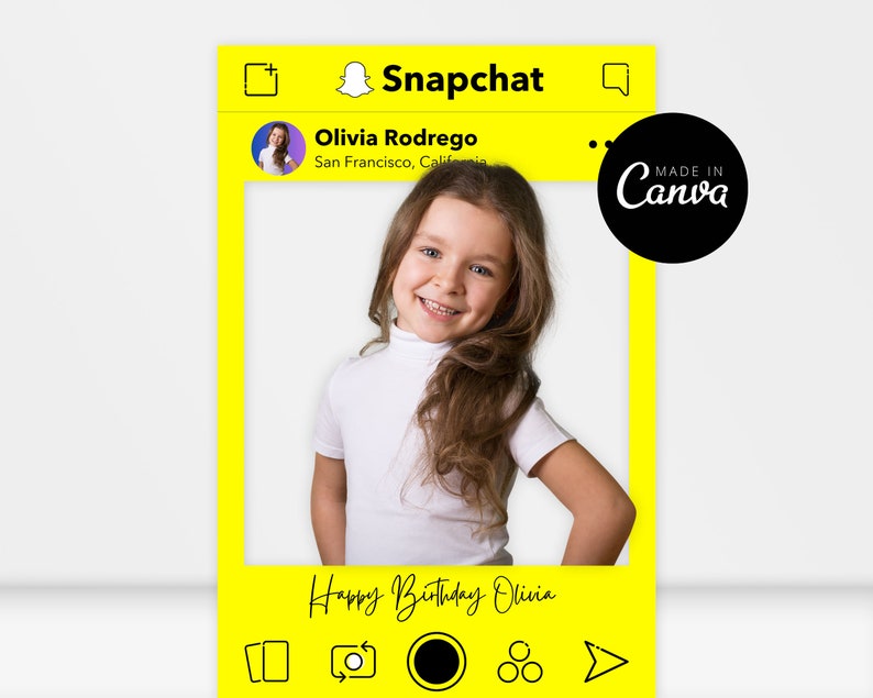 Snapchat Frame Template Editable Social Media Poster Canva - Etsy