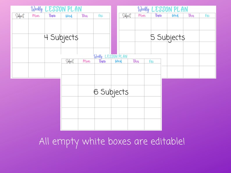 Editable and Printable Lesson Plan Template and Weekly Lesson Planner ...