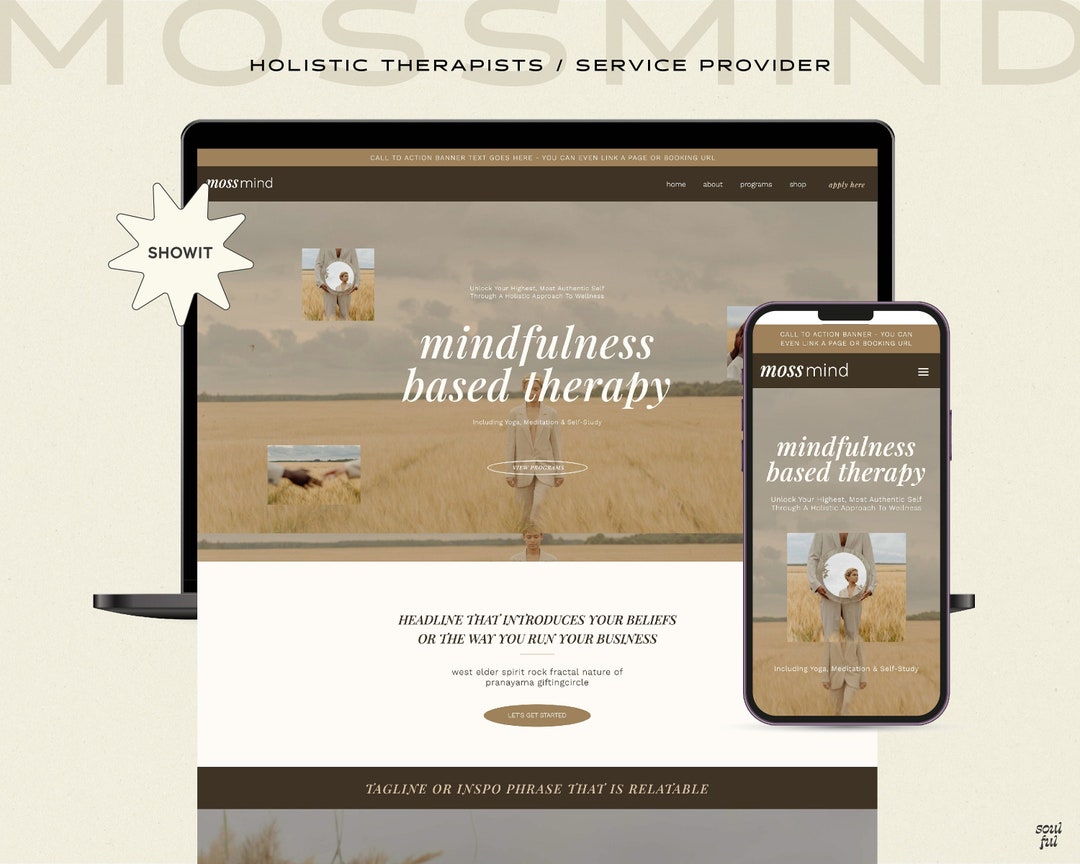 Showit Website Template for Wellness Coaches Customizable Website ...