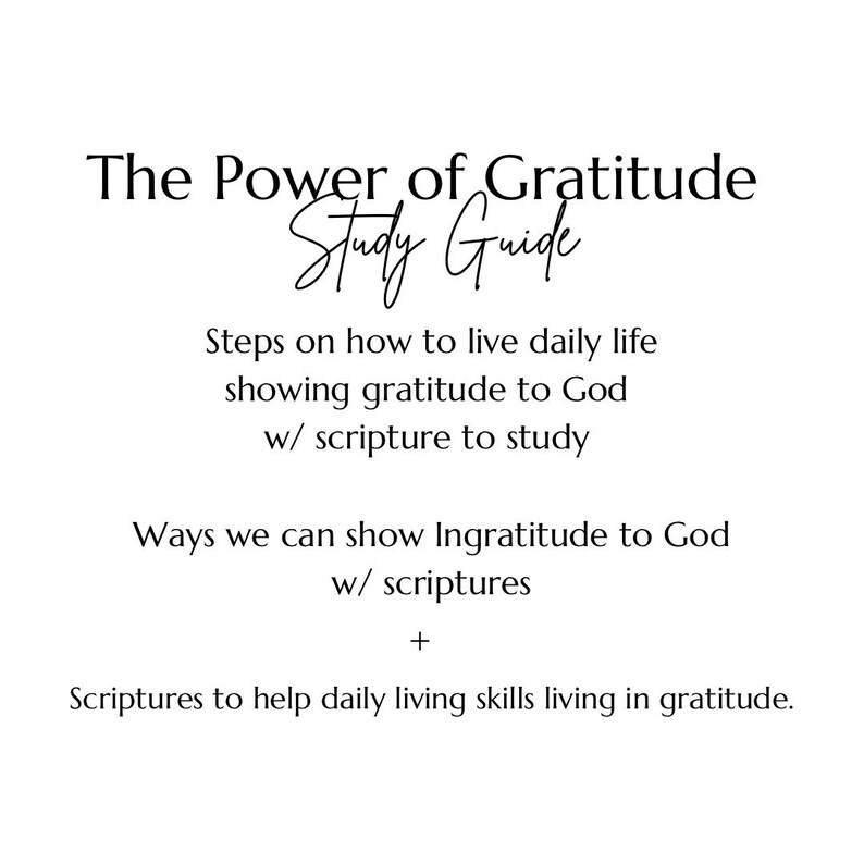 Bible Study: the Power of Gratitude Study Guide - Etsy