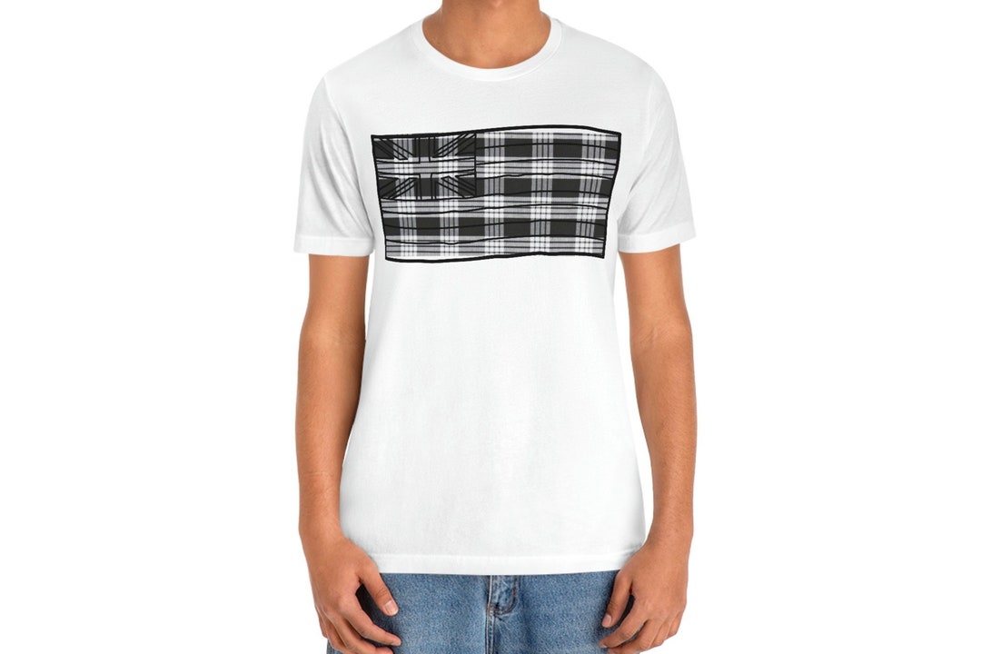 Palaka Print Hawaiian Flag Black and White Black Sketch Unisex BC ...