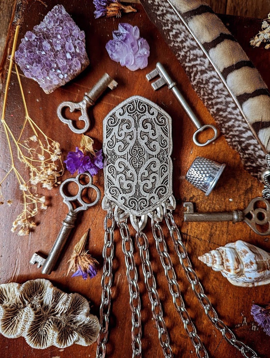 Handcrafted Original Design Pewter Chatelaine – Cosplay Sewing Tool ...