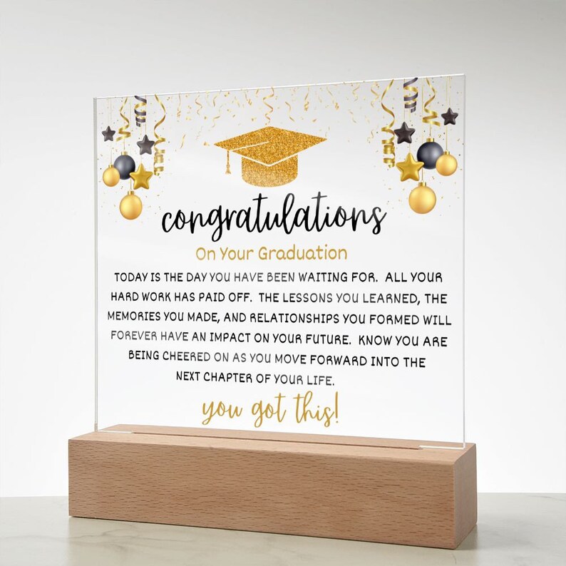 Congratulations on Your Graduation Square Acrylic Plaque - Etsy