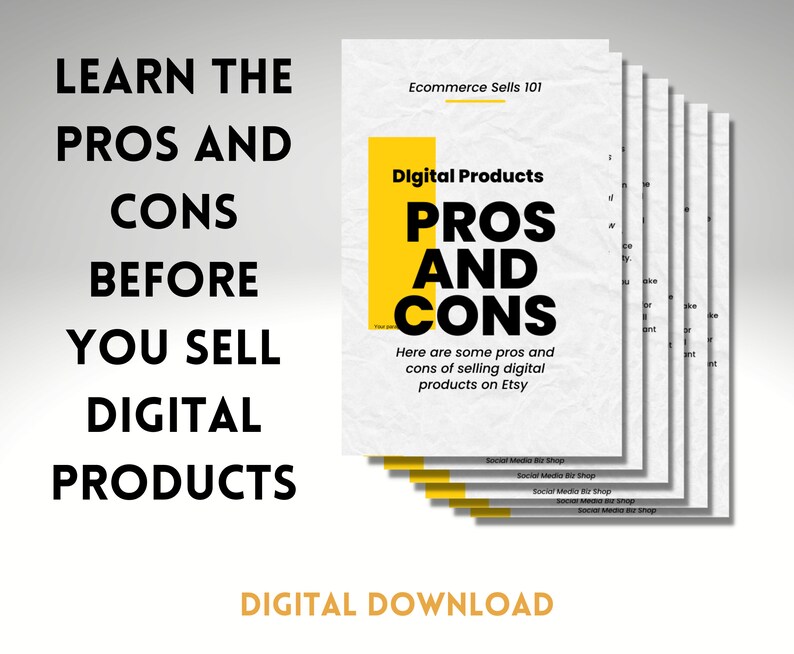 Pros and Cons of Selling Digital Products on Etsy | Digital Download - Etsy