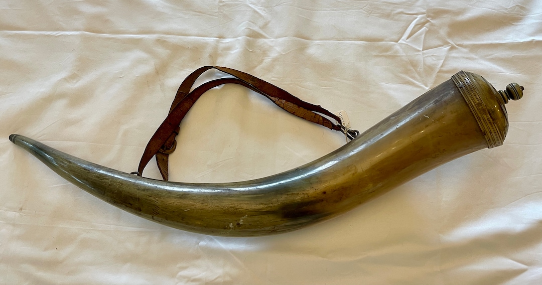 Large Antique Powder Horn 18th Century Leather Strap 29 Inch 74cm ...