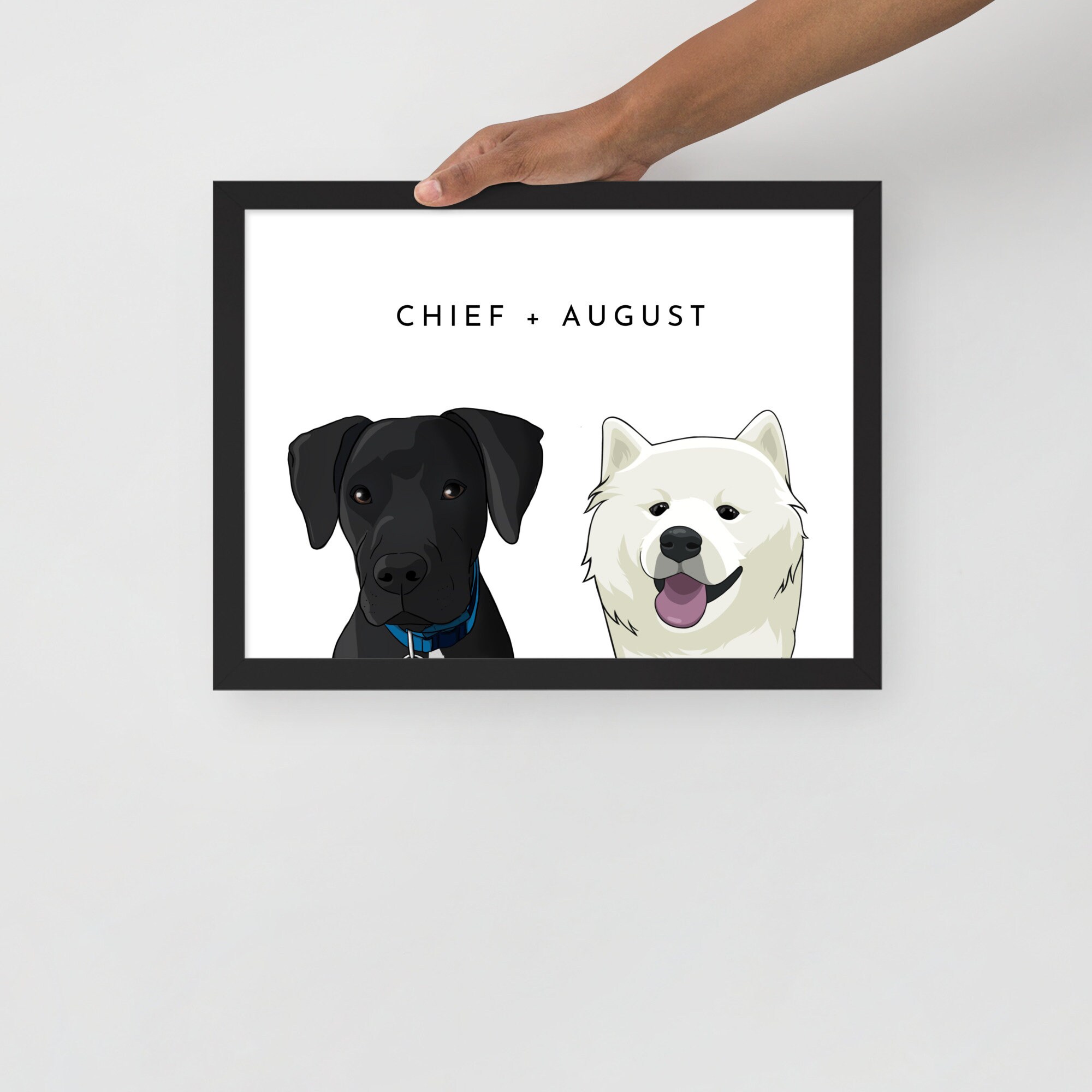 Custom Pet Portrait Framed Poster - Etsy