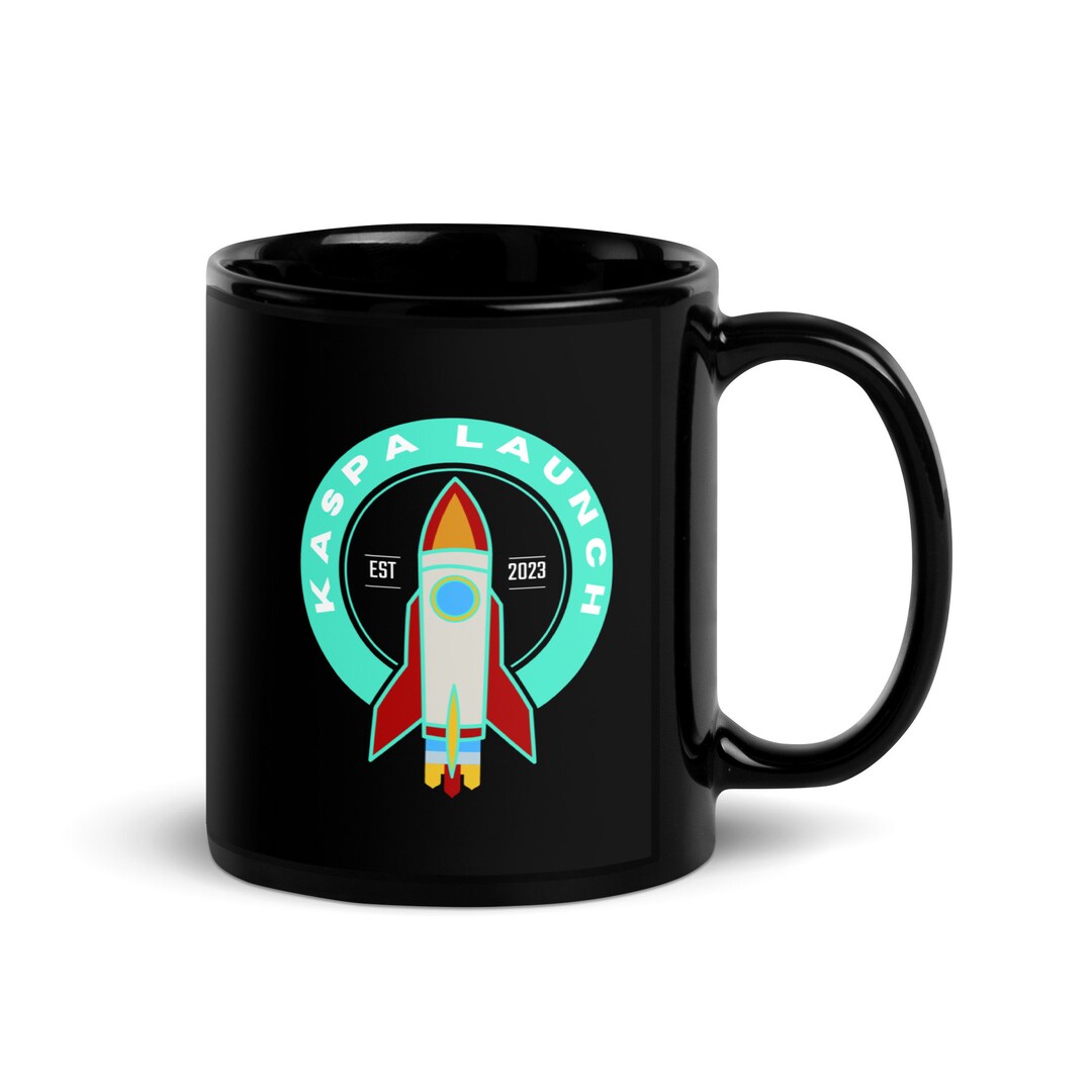 KASPA Crypto Rocket Launch Blockchain & Crypto Coffee Mug Black Glossy ...