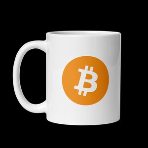 Bitcoin Logo - White Glossy Mug for Crypto Enthusiasts - Etsy