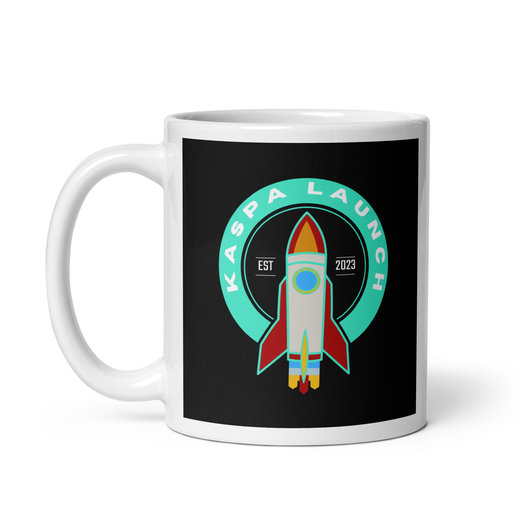 KASPA Crypto Rocket Launch Logo Bitcoin, Ethereum, Altcoin Mugs white ...