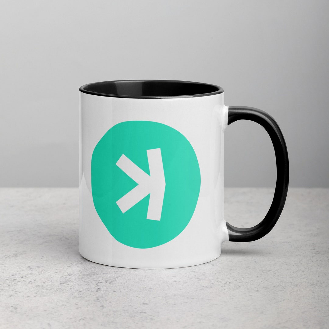 KASPA Crypto Logo - Kaspa Logo White Coffee Mug With Black Interior and ...