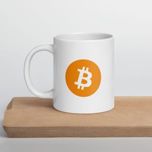 Bitcoin Logo - White Glossy Mug for Crypto Enthusiasts - Etsy