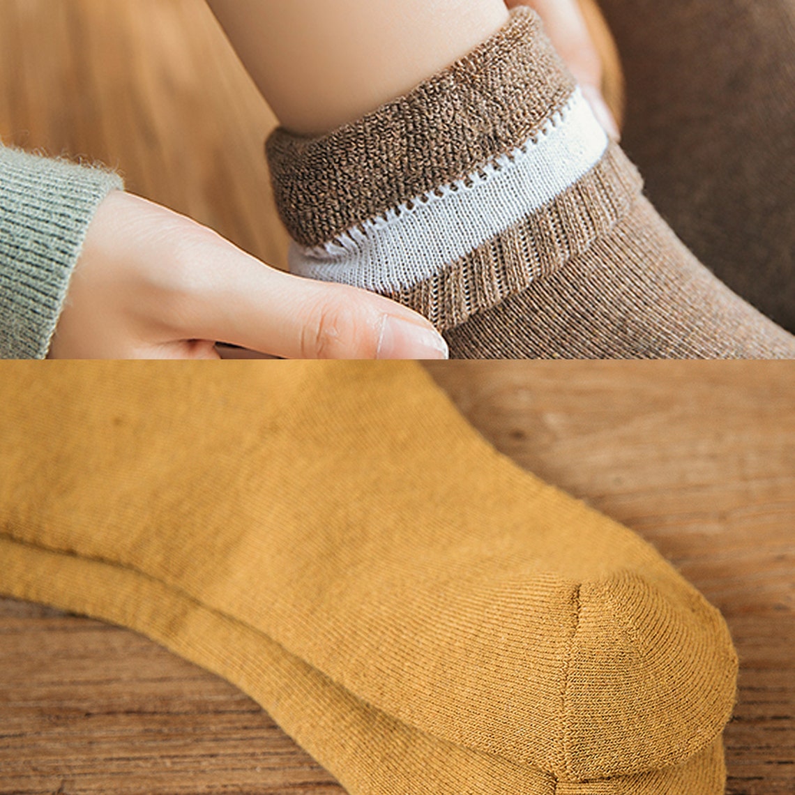 Thick Woman Cotton Crew Socks Short Boot Socks Soft Warm - Etsy