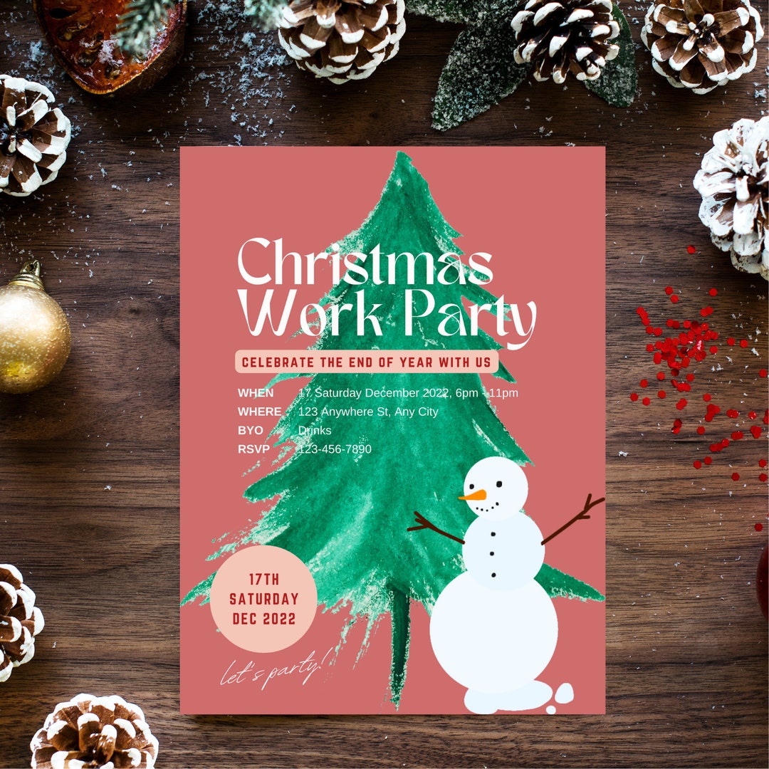 EDITABLE Holiday Party Invitation, Christmas Party Invitation ...