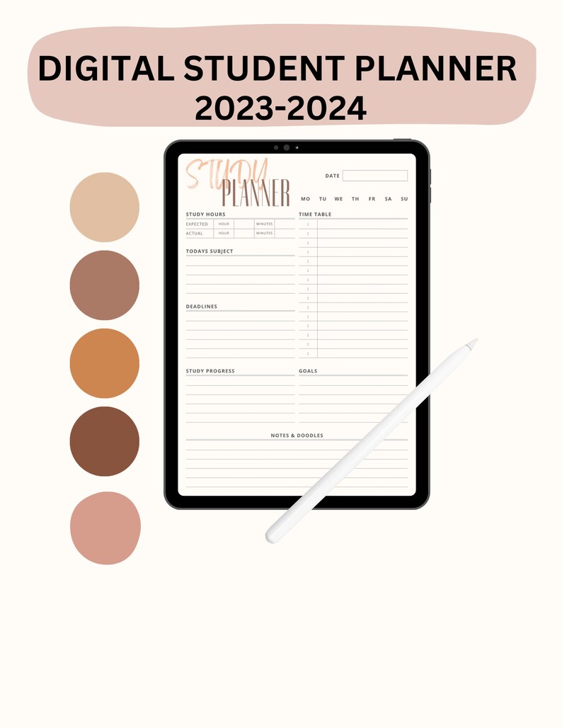 2023-2024 Student Digital Planner Goodnotes, Academic Planner, Portrait ...