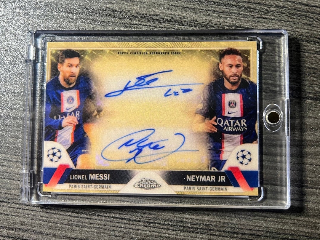 Lionel Messi / Neymar Jr. 2022-23 Chrome UCC Autographs Superfractor ...