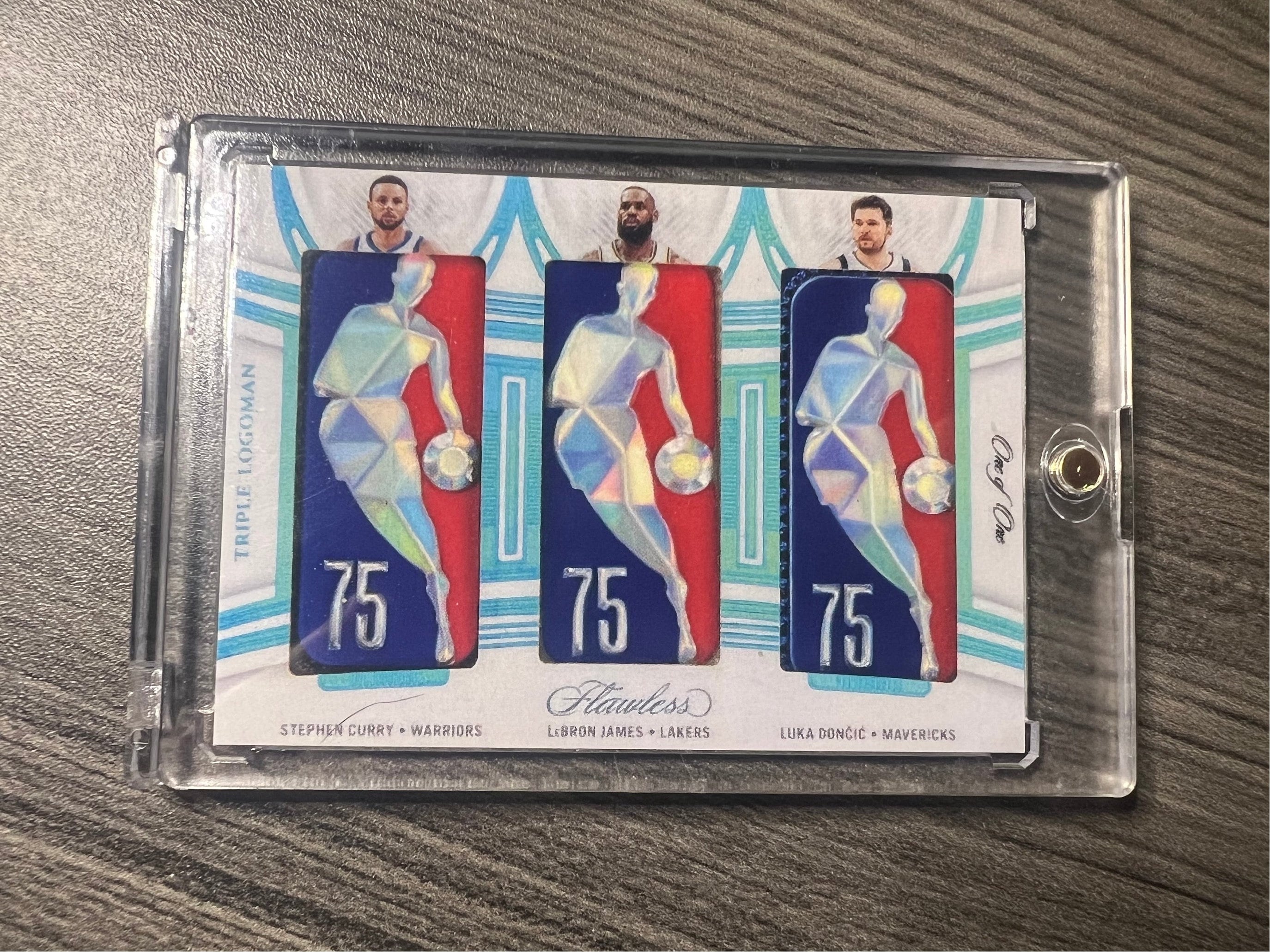 Lebron James/stephen Curry/luka Doncic 2021-22 Flawless Triple Logoman ...