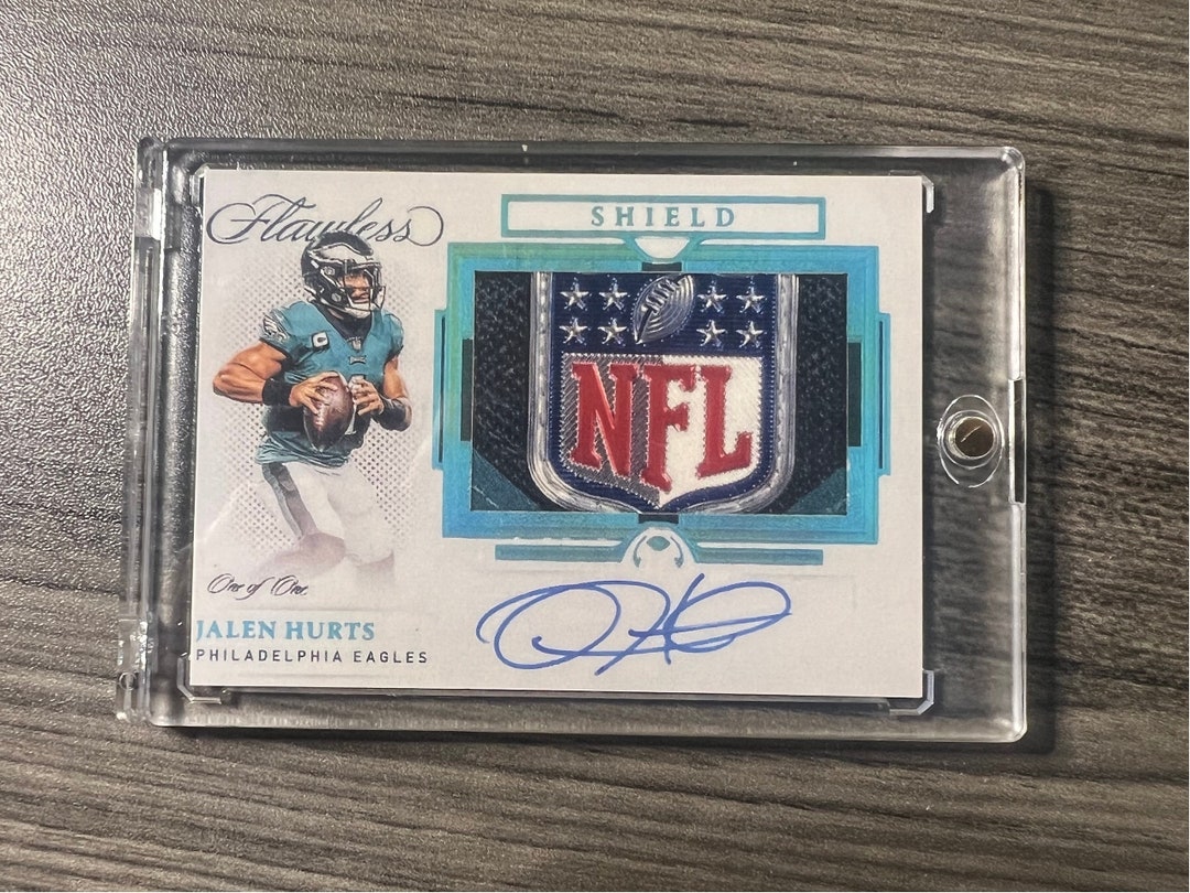 Jalen Hurts 2021 Flawless Shield Signatures LSS-JHU NFL Shield Patch ...