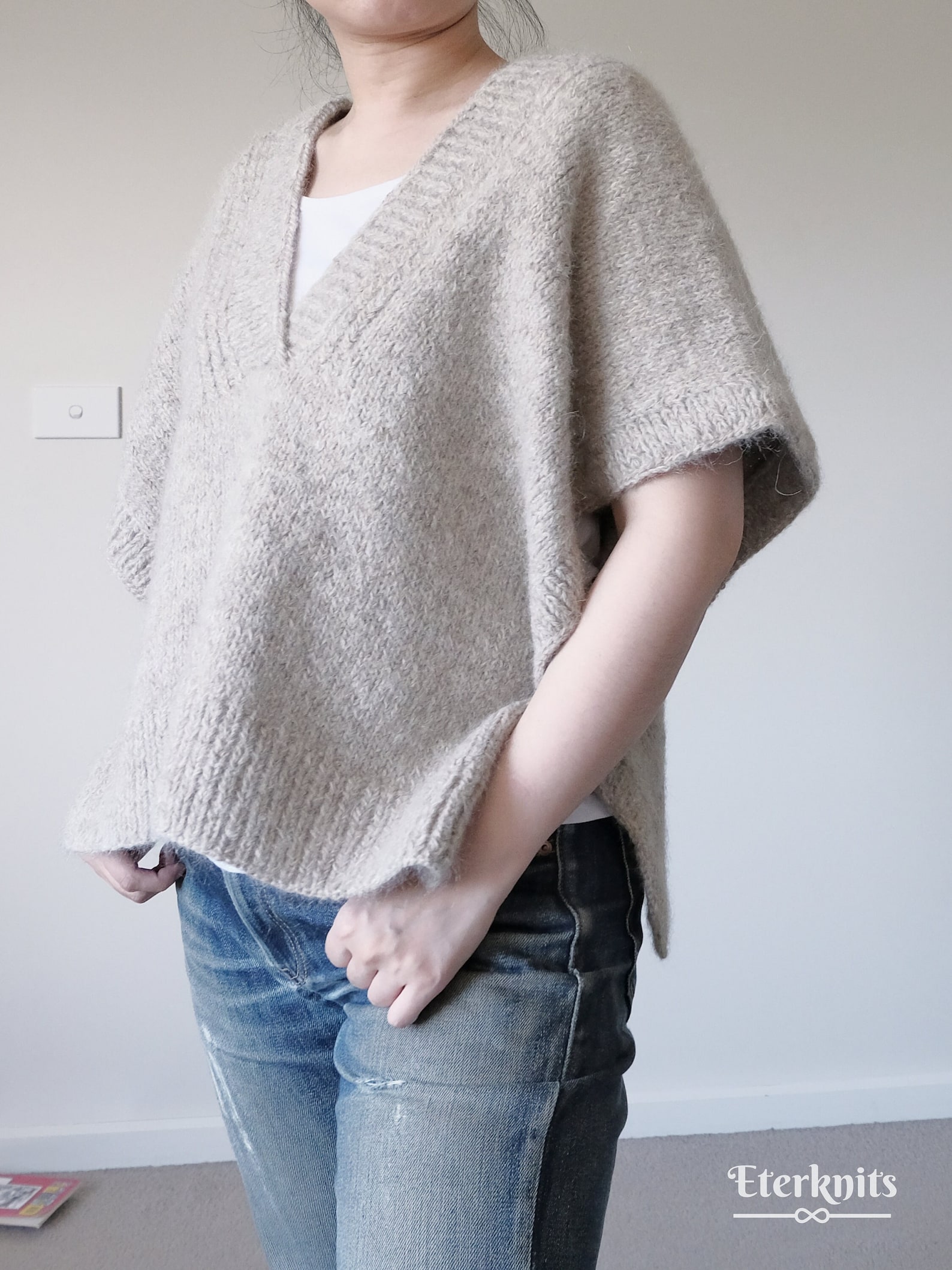 Knitting Pattern | V-neck Vest, Easy Modern Vest, Oversize Cozy Vest ...